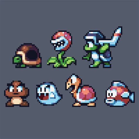 Mario Enemies Pixel WoodsLima