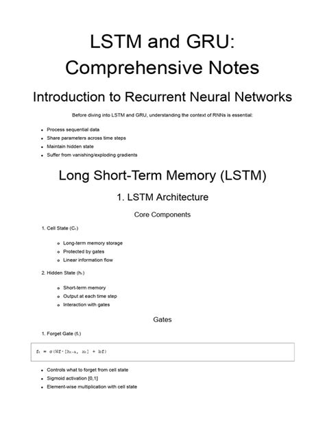 Lstm Gru Notes Pdf Computing Algorithms
