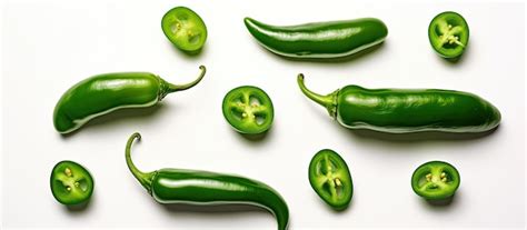 Premium Photo Top Lay View Collection Of Green Hot Spicy Jalapenos