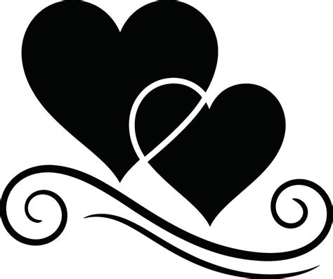 Black Heart Design With Intertwined Hearts And Swirling Lines 78940444