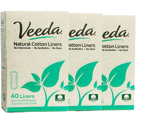 Veeda Natural Cotton Ultra Thin Panty Liners 120 Ct Breathable