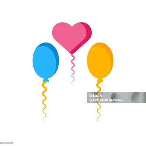 심장 풍선 아이콘 벡터 기호와 기호 흰색 배경 하트 풍선 로고 개념에 고립 2월에 대한 스톡 벡터 아트 및 기타 이미지 2월 기념일 날기 Istock