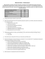 Macro Exam Review Pdf Macroeconomics Review Exam These Questions Are Similar To The