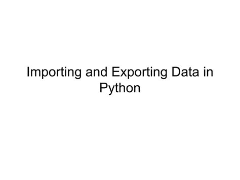 Python For Data Analysis The Introduction Ppt Databases Computer