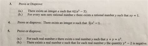 solved 3 prove or disprove a b there exists an integer