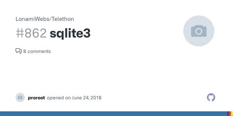 Sqlite3 · Issue 862 · Lonamiwebstelethon · Github