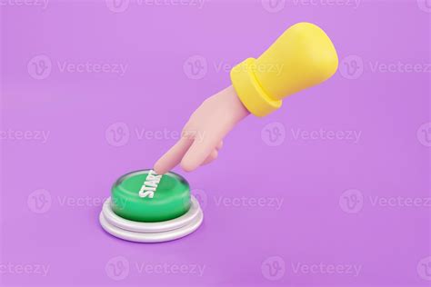 Cartoon Hand Pressing The Red Button System Control Stock Photo At Vecteezy