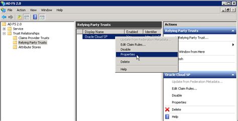 Configuring Active Directory Federation Server 20 As An Idp For Oracle Cloud Sso
