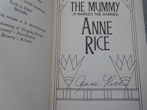 The Mummy Pristine Signed First Hardcover Edition By Rice Anne As