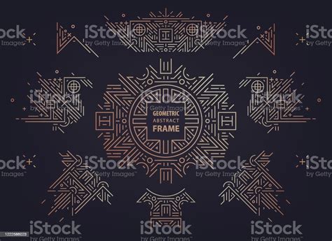 벡터 의 집합 아르 데코 황금 테두리 프레임 1920 년대 스타일의 창조적 인 템플릿 트렌디 한 표지 그래픽 포스터 개츠비 브로셔 디자인 포장 및 브랜딩 기하학적 모양