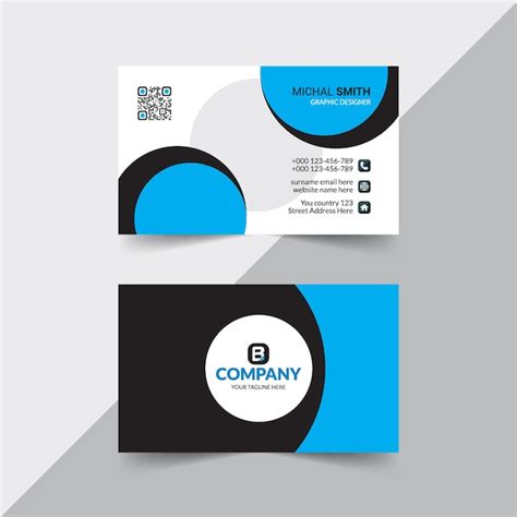 최소한의 기업 명함 디자인 템플릿 프리미엄 벡터