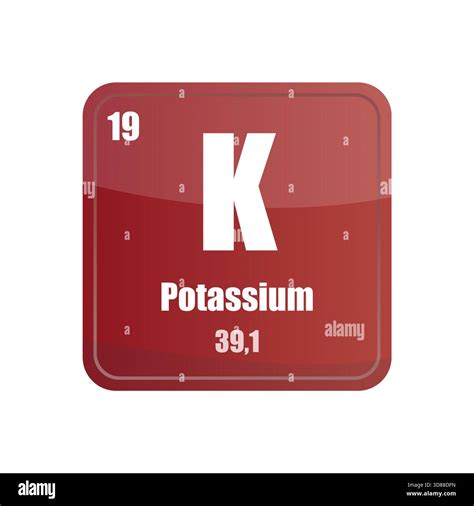 Potassium Chemical Element Tile Atomic Number Nineteen K Sign Vector