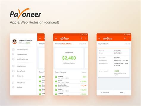 Payoneer App Redesign Concept By Al Rayhan Robokassa Payment Page
