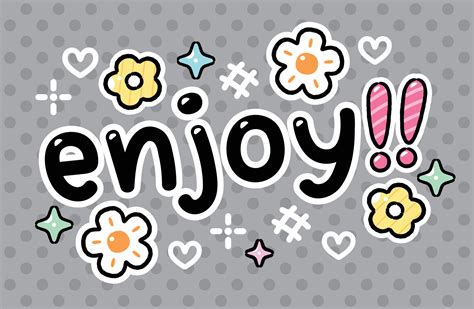 Cute Word Enjoy Style Cartoon Vector Illustration 25894573 Vector