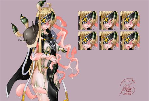 Rule 34 Belt Blonde Hair Blue Eyes Breasts Covered Eyes Cross