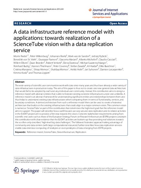 Pdf A Data Infrastructure Reference Model With Applications Towards Realization Of A