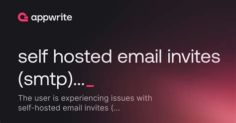Self Hosted Email Invites Smtp Not Working Threads Appwrite