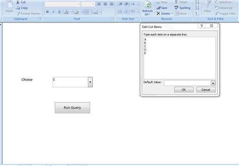 Mysql MS Access Run Query Based On User Choice From Drop Down List Stack Overflow