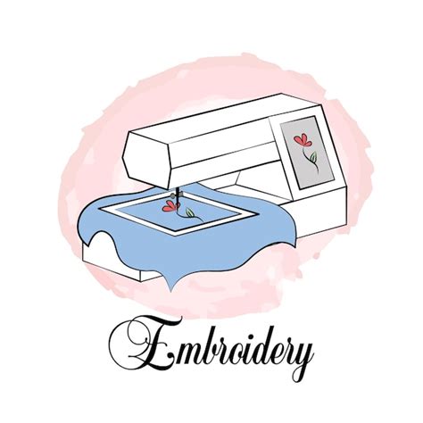자 수 기계 전자 디스플레이 벡터 일러스트 레이 션 텍스트 자 수 및 수채화 배경 격리 된 디지털 바느질 도구 프리미엄 벡터