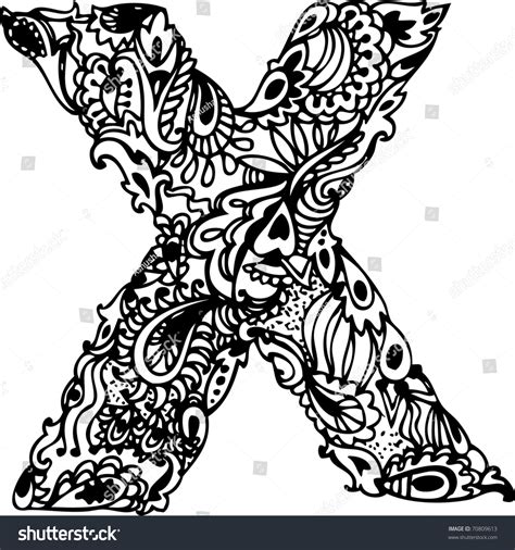 Hand Drawing Letter X Stock Vector Royalty Free 70809613