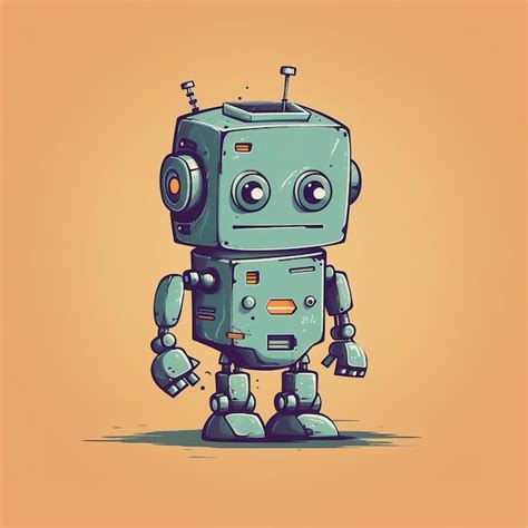 Premium Ai Image Cute Robot Illustration