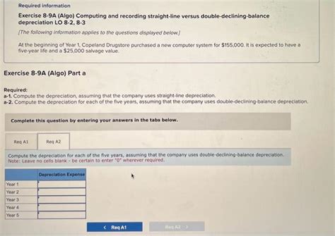 Solved Required Information Exercise 8 9A Algo Computing Chegg Com