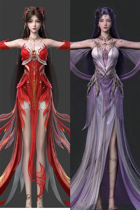 完美世界（火灵儿天神建模vs云曦天命石建模） 小红书 花瓣网