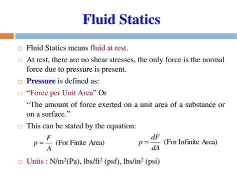 Ppt Fluid Statics Powerpoint Presentation Free Download Id6207529
