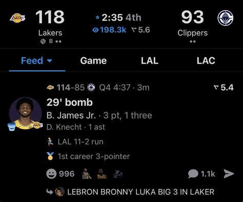브로니 제임스 커리어 첫 3점 축하 드립니다 농구 에펨코리아