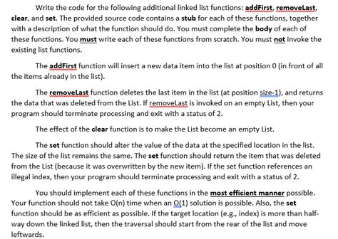 solved write the code for the following additional linked