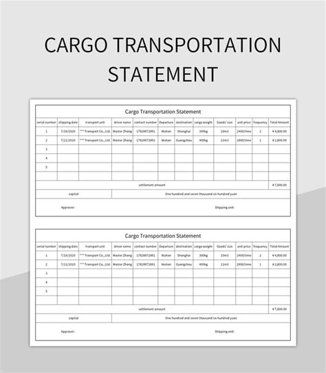 Free Cargo Manifest Templates For Google Sheets And Microsoft Excel Slidesdocs