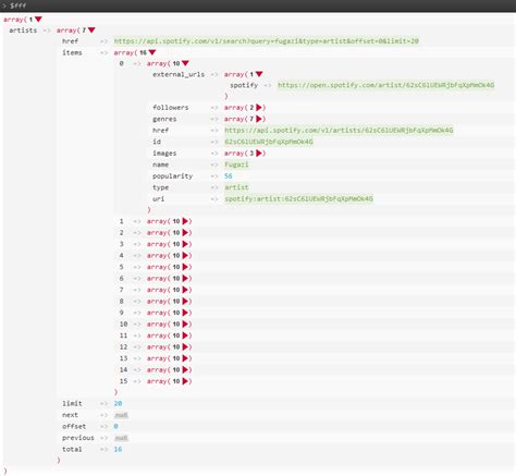 php accessing array data returned from spotify api stack overflow