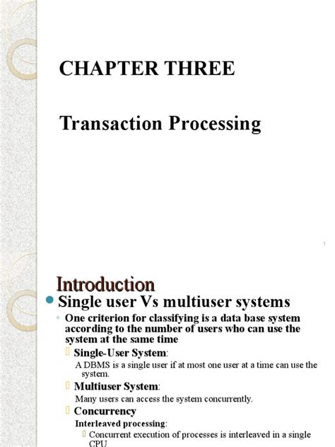 Ch 3 Transaction Processing Pdf Database Transaction Concurrency