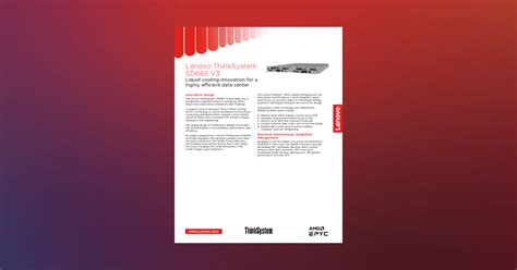 Lenovo Thinksystem Sd665 V3 Datasheet Lenovo Press