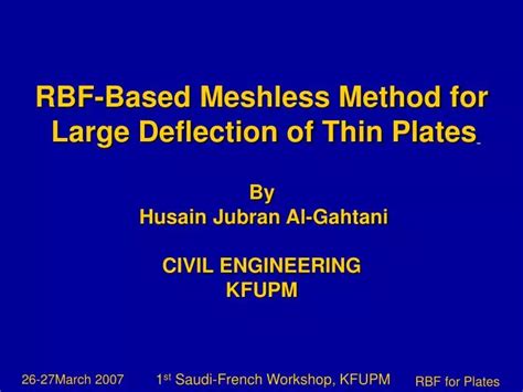 PPT RBF Based Meshless Method For Large Deflection Of Thin Plates By PowerPoint Presentation
