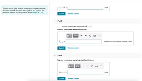 Solved Vector A Points In The Negative Y Direction And Has A Chegg