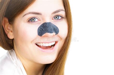 Woman Applying Pore Strips On Nose Stock Image Image Of Nose Woman