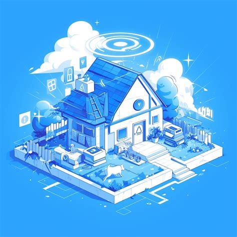 Premium Vector Smart Home Hub With Integrated Security System