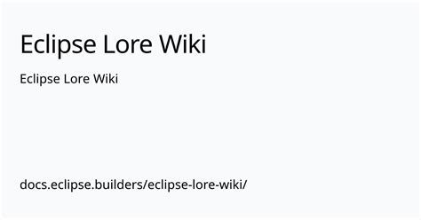 Eclipse Lore Wiki Eclipse Lore Wiki