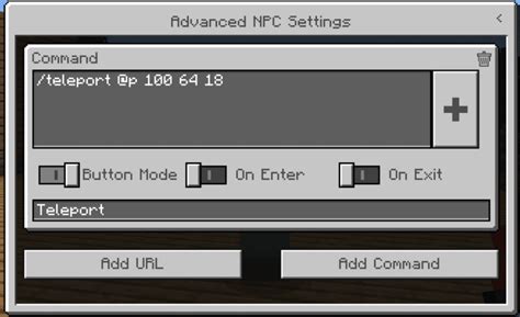 how to use npc s to teleport in minecraft