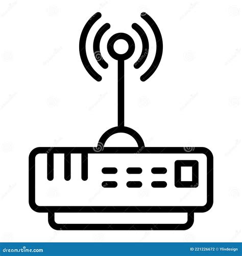 Wifi Router Internet Icon Outline Style Stock Vector Illustration Of Networking Antenna