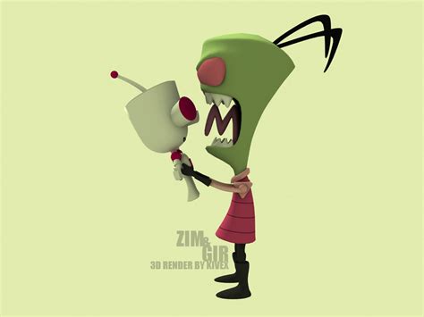 Invader Zim And Gir Render By Kivex On DeviantArt