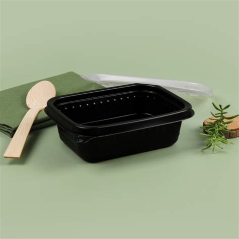 더포장 Aj 사각반죽용기 중 검정 600세트 소량 포장 용기