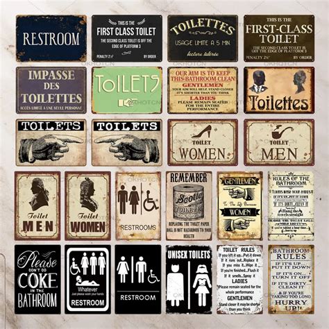 Funny Bathroom Metal Sign Plaque 30 X 20 Cm Antique From Sherry168