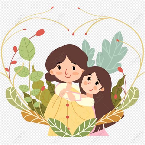 어머니의 날 엄마와 딸 Png 일러스트 무료 다운로드 Lovepik