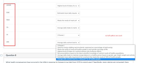 Solved Amdr Highest Level Of Intake Of A Nu Ear Estimated