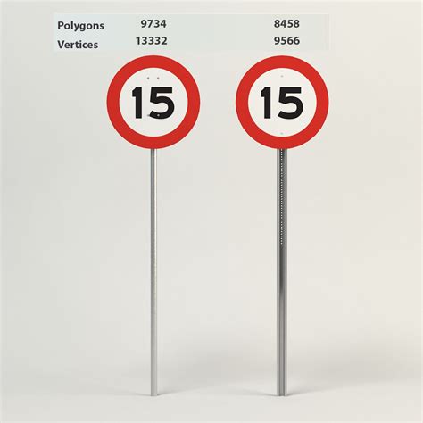 Speed Limit 15 3d Model 5 3ds Fbx Obj Unknown Max Free3d