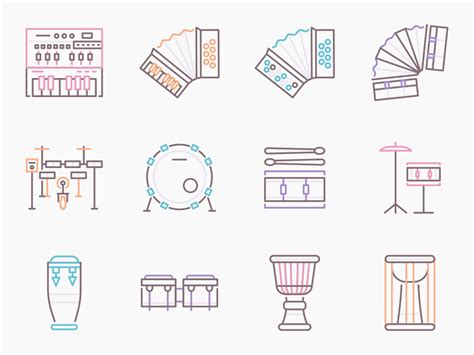 Musical Instruments Flat Icons Stock Vector Music Instruments Icon