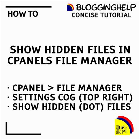 Show Hidden Files In Cpanels File Manager Rblogmagician