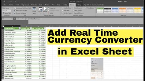 How To Add Real Time Currency Converter In Excel Sheet Youtube